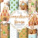 Gingerbread House Digital Paper Pack, Cute, Candy Cane, Christmas ...