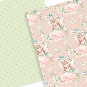 Watercolor Fairy Tale Digital Paper Pack, Fairy Pattern, Swing, Flower ...