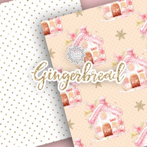 Watercolor Gingerbread Cookie Digital Paper Pack, Xmas Clipart ...