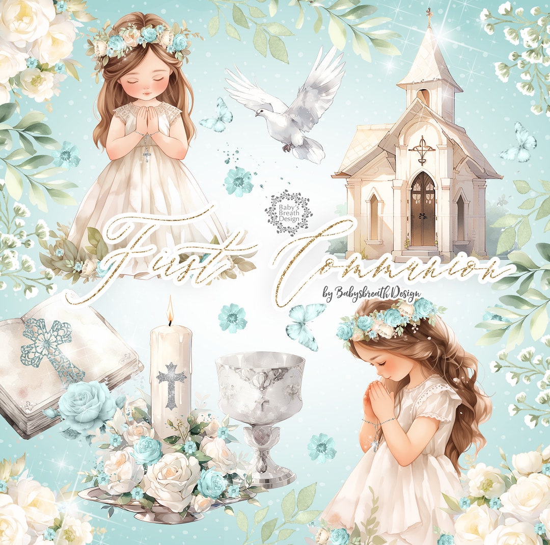 Watercolor First Communion Clipart, Watercolor Clipart First Communion ...