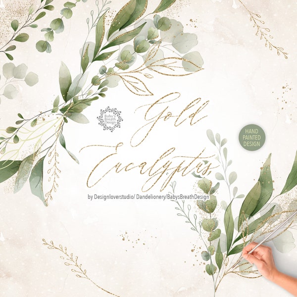 Greenery and Gold - Etsy