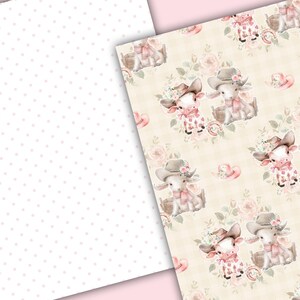 Cute Cowgirl Digital Paper Pack, Pink Cowgirl Pattern, Baby Girl Cow ...