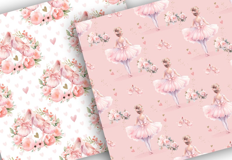 Watercolor Sweet Ballerinas Digital Paper Pack Nursery - Etsy