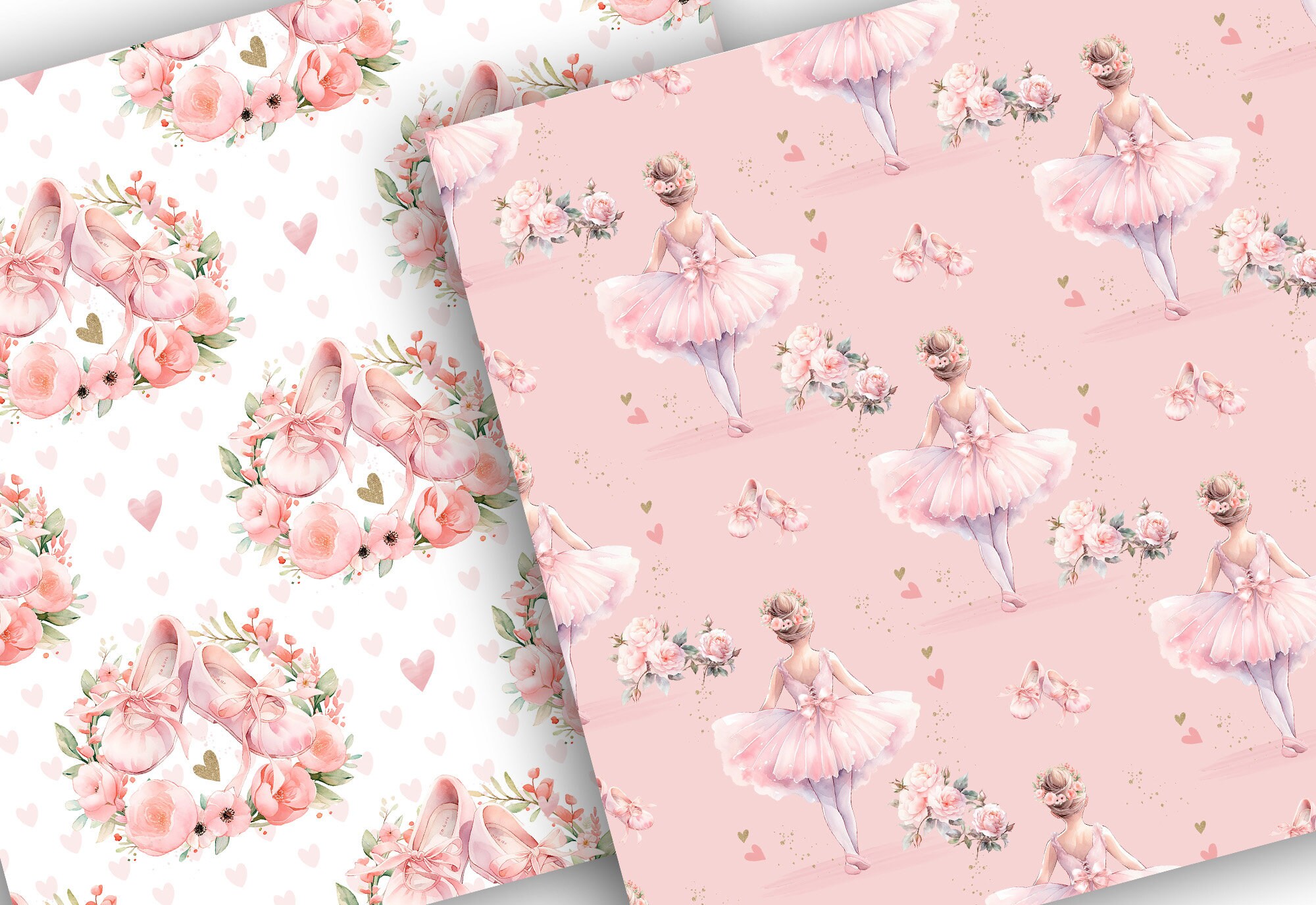 Watercolor Sweet Ballerinas Digital Paper Pack Nursery - Etsy