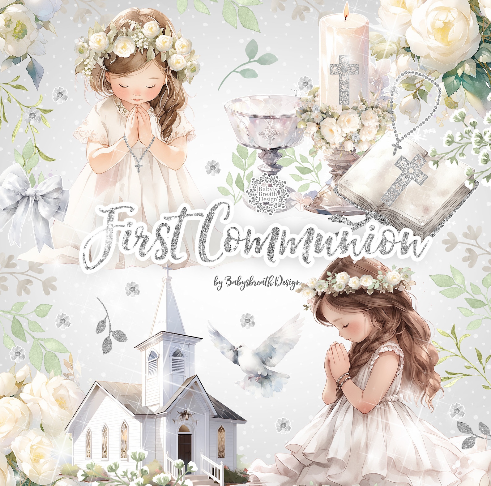 Watercolor First Communion Clipart, Watercolor Clipart First Communion ...