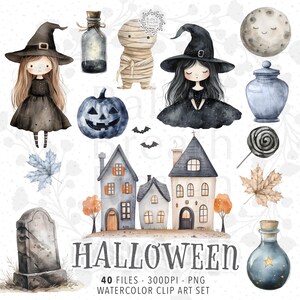 Halloween Clipart Bundle, Watercolour Halloween, Commercial Use ...