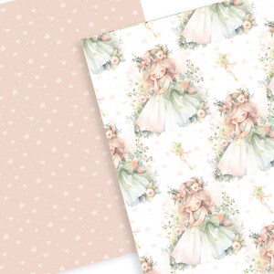 Watercolor Fairy Tale Digital Paper Pack, Fairy Pattern, Swing, Flower ...