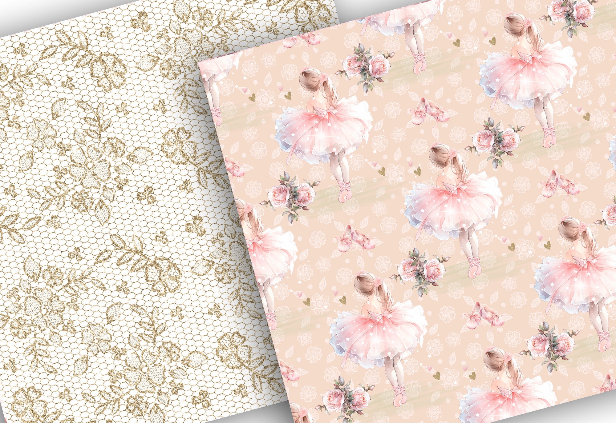 Watercolor Sweet Ballerinas Digital Paper Pack Nursery - Etsy