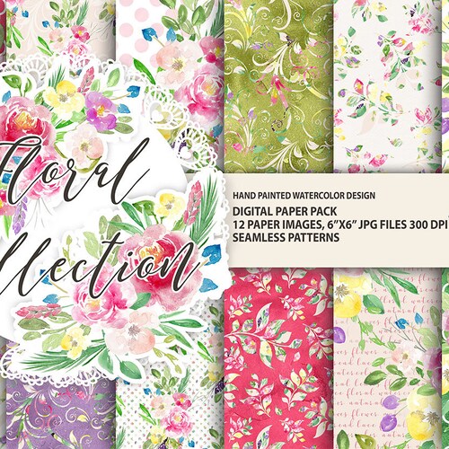 Mint and Gold Digital Paper Pack Instant Download Vintage - Etsy