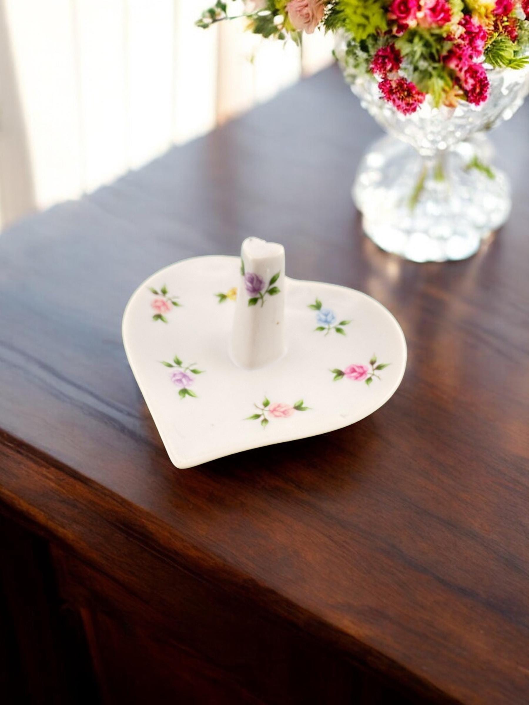 Takahashi San Francisco Lara Heart Shape Ring Holder Trinket Dish White ...