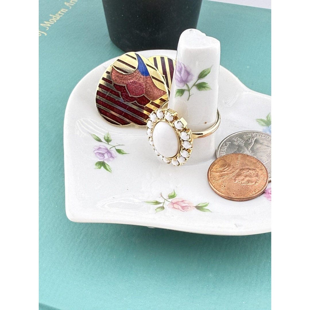 Takahashi San Francisco Lara Heart Shape Ring Holder Trinket Dish White ...