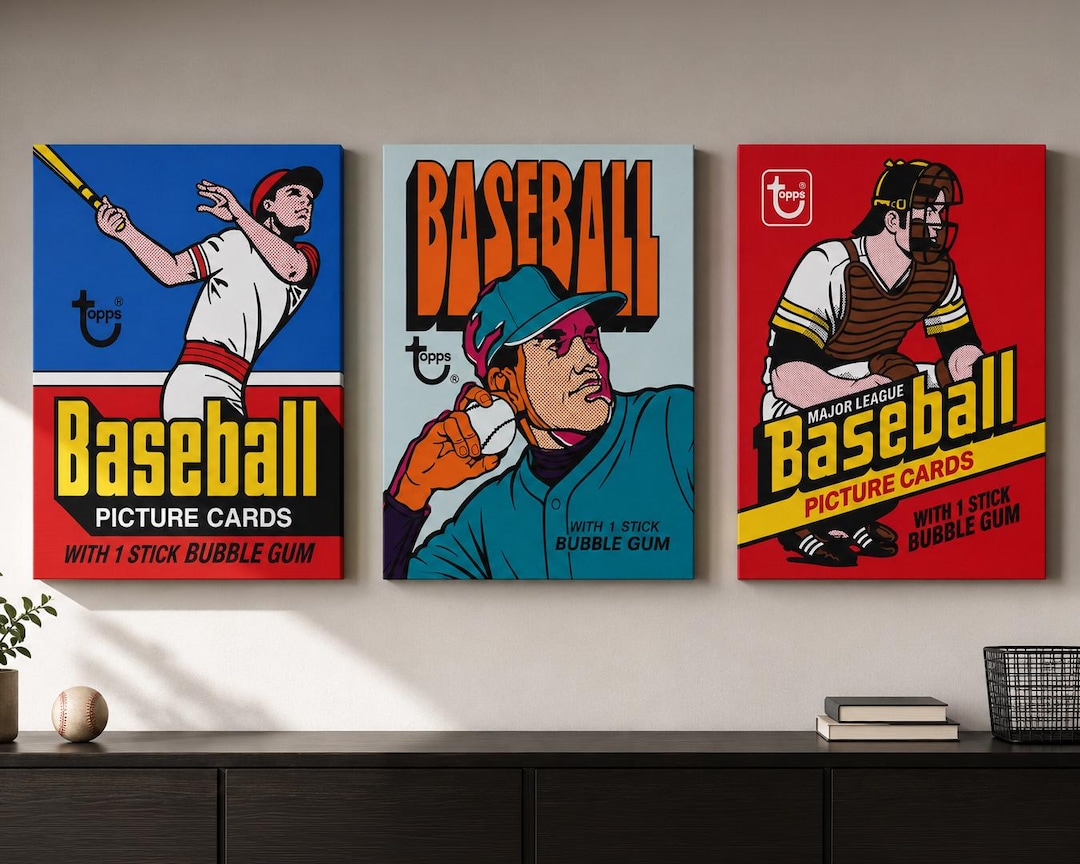 Heritage Wall - Vintage Baseball Wax Packs - Canvas Art – Collectible ...