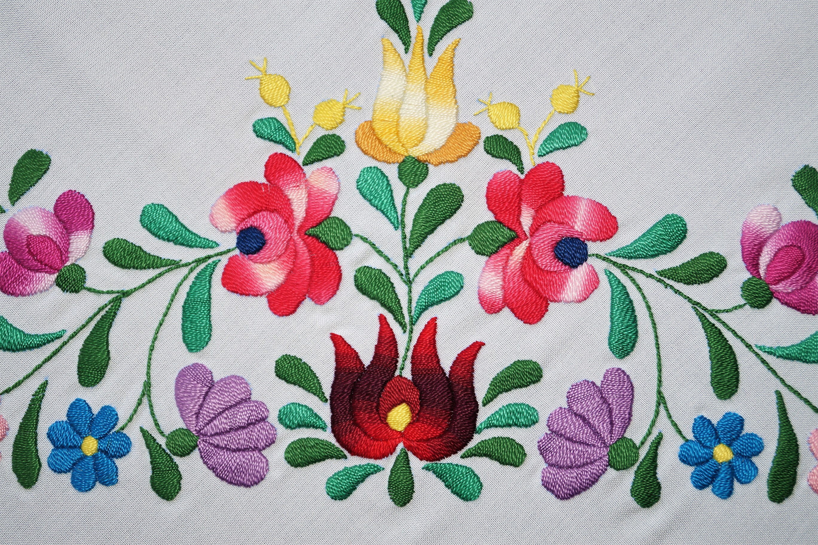 Hungarian Matyo Tablecloth 92.5/ 90 Cm Hand Embroidered Home - Etsy