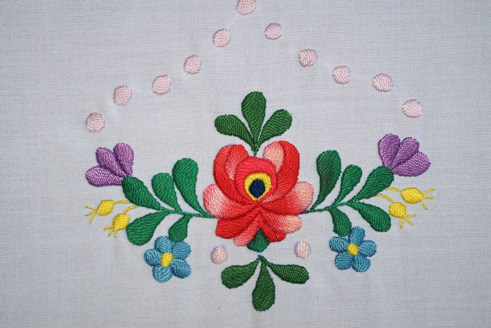 Hungarian Matyo Tablecloth 92/ 90 Cm Hand Embroidered Home - Etsy