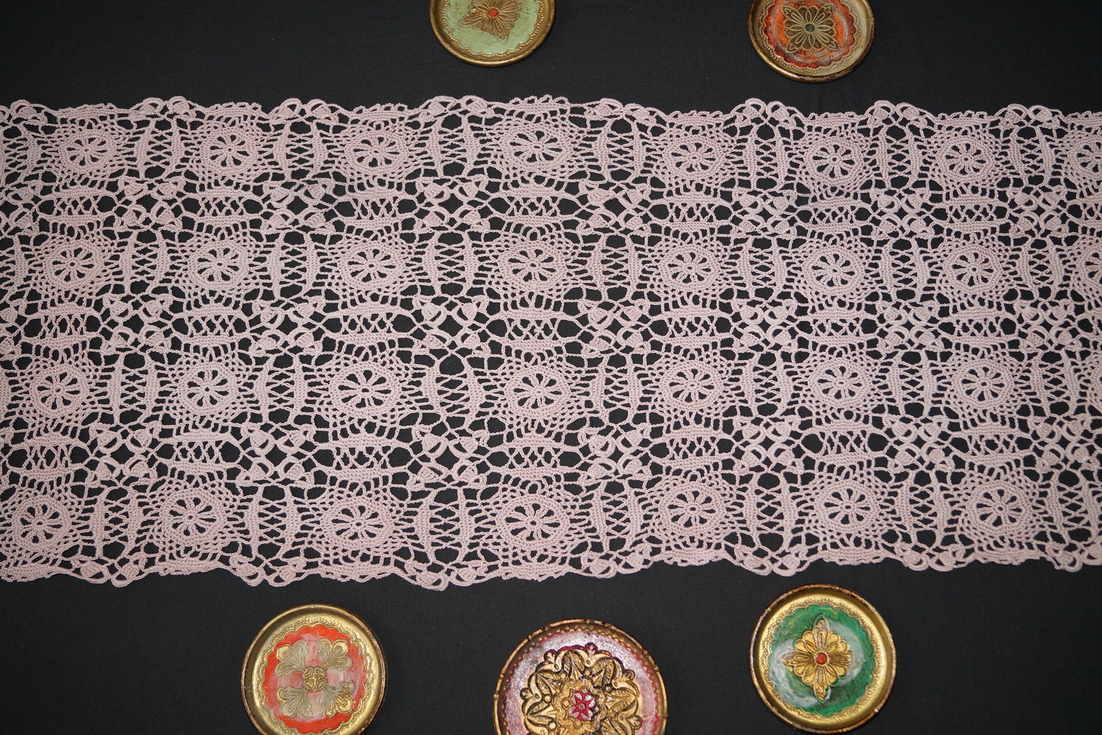 Brown Crochet Rectangle Tablecloth 93 / 32 Cm. Table - Etsy