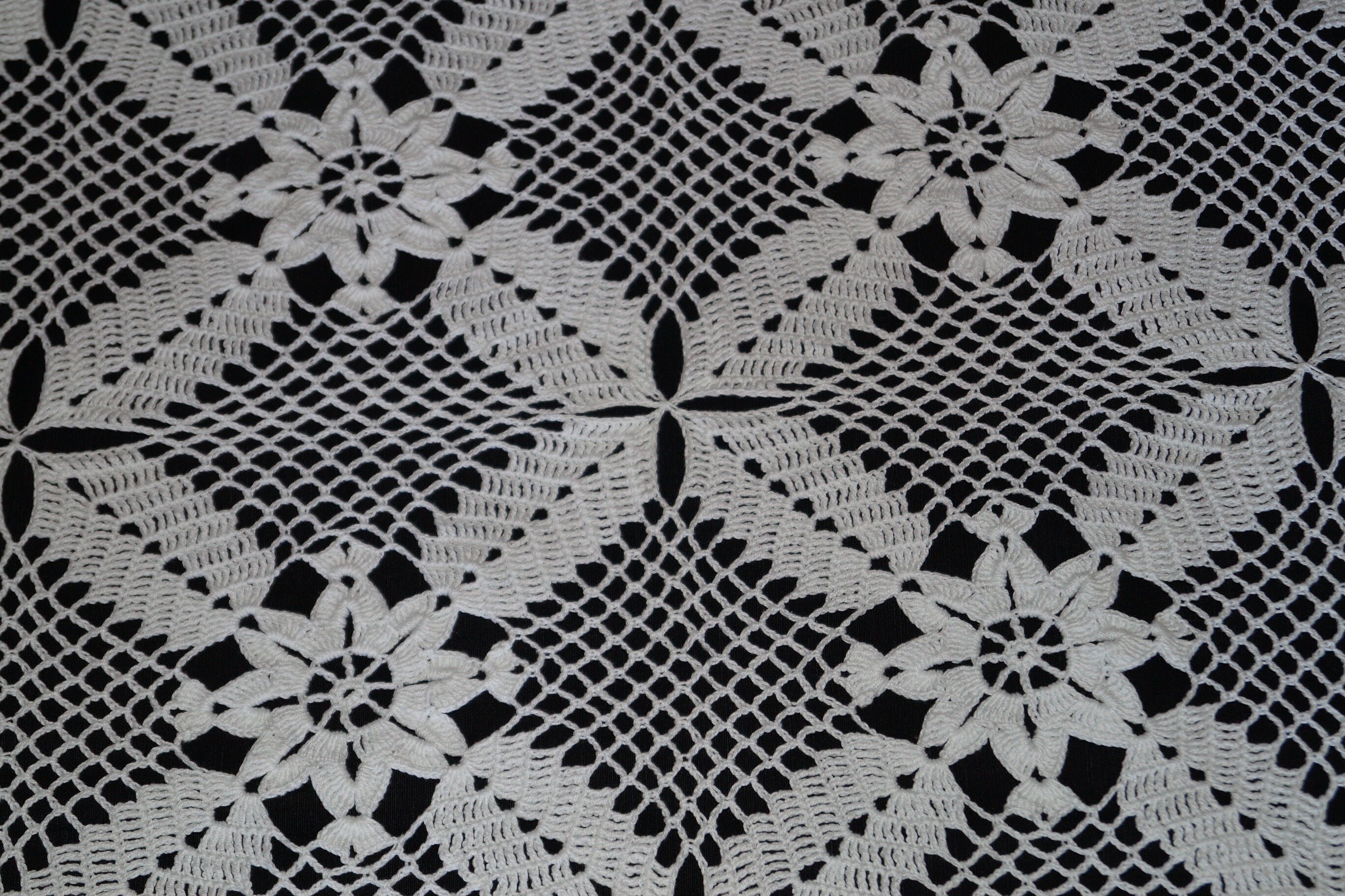 White Crochet Rectangle Tablecloth 145 Cm./ 90 Cm. Table | Etsy