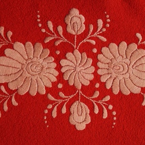 Hungarian Red Matyo Tablecloth 67.5/65.5 Cm. Hand Embroidered - Etsy