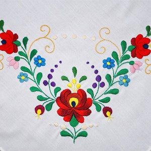 Hungarian Matyo Tablecloth 92/ 90 Cm, Hand Embroidered Home Decoration ...