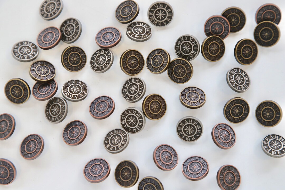 Clock Face Buttons - Horological/time Piece/roman Numerals/pocket Watch ...