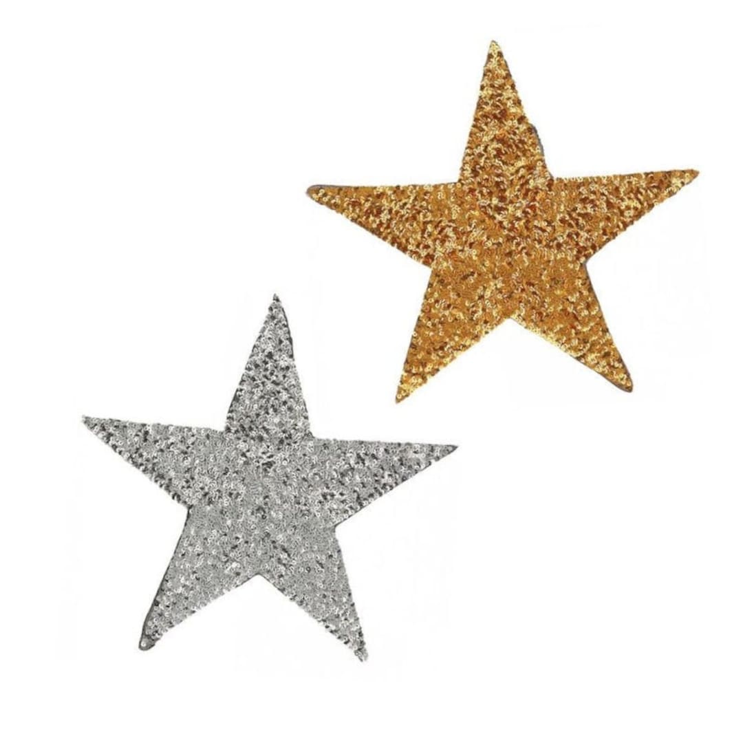 Giant XL Star Sequin Iron-on Patch - Gold, Silver, Royal Blue, Red ...