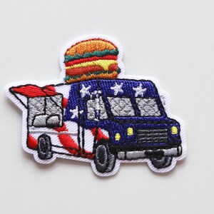 Food Van Iron on Patches - Fast Food, Festival Food Embroidered Motifs ...