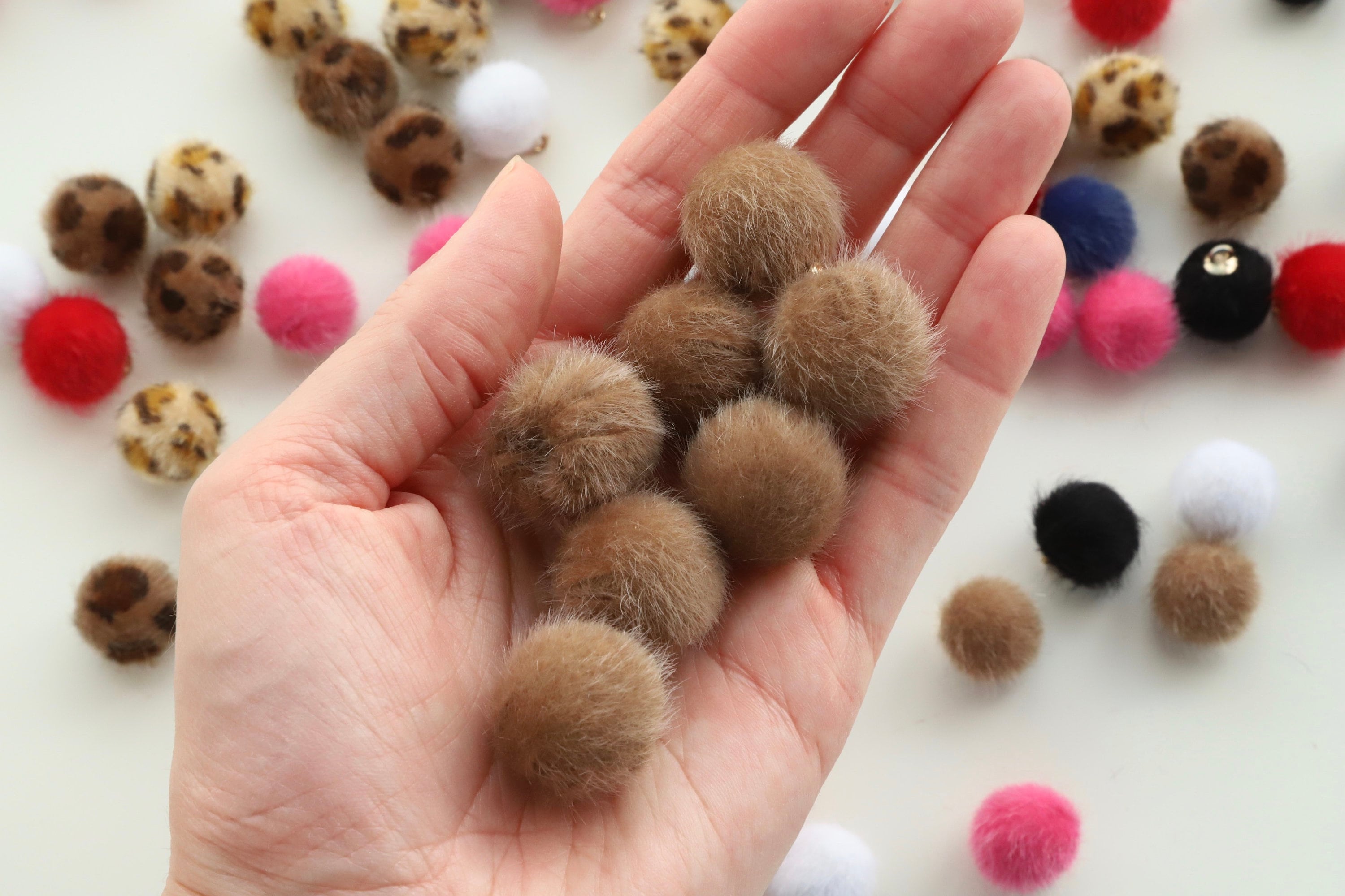 Furry Pom Pom Buttons With Golden Metal Shank Back 14mm | Etsy