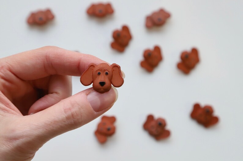 Dog Buttons - 3D Novelty Dogs - Sheepdog, Hound, Chihuahua, Spaniel ...