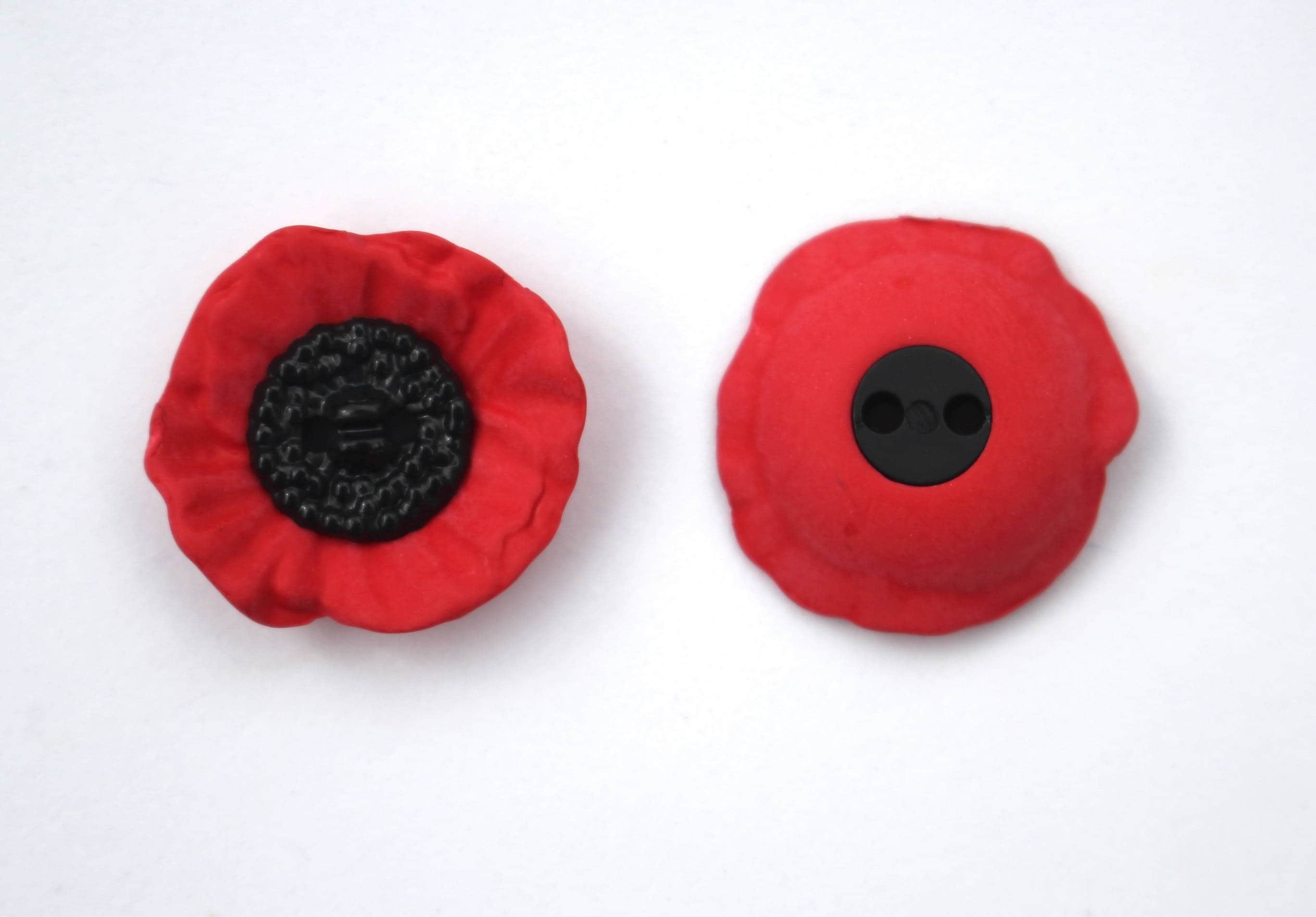 Poppy Buttons Sew Through Red Flower Shaped Buttons - Etsy UK