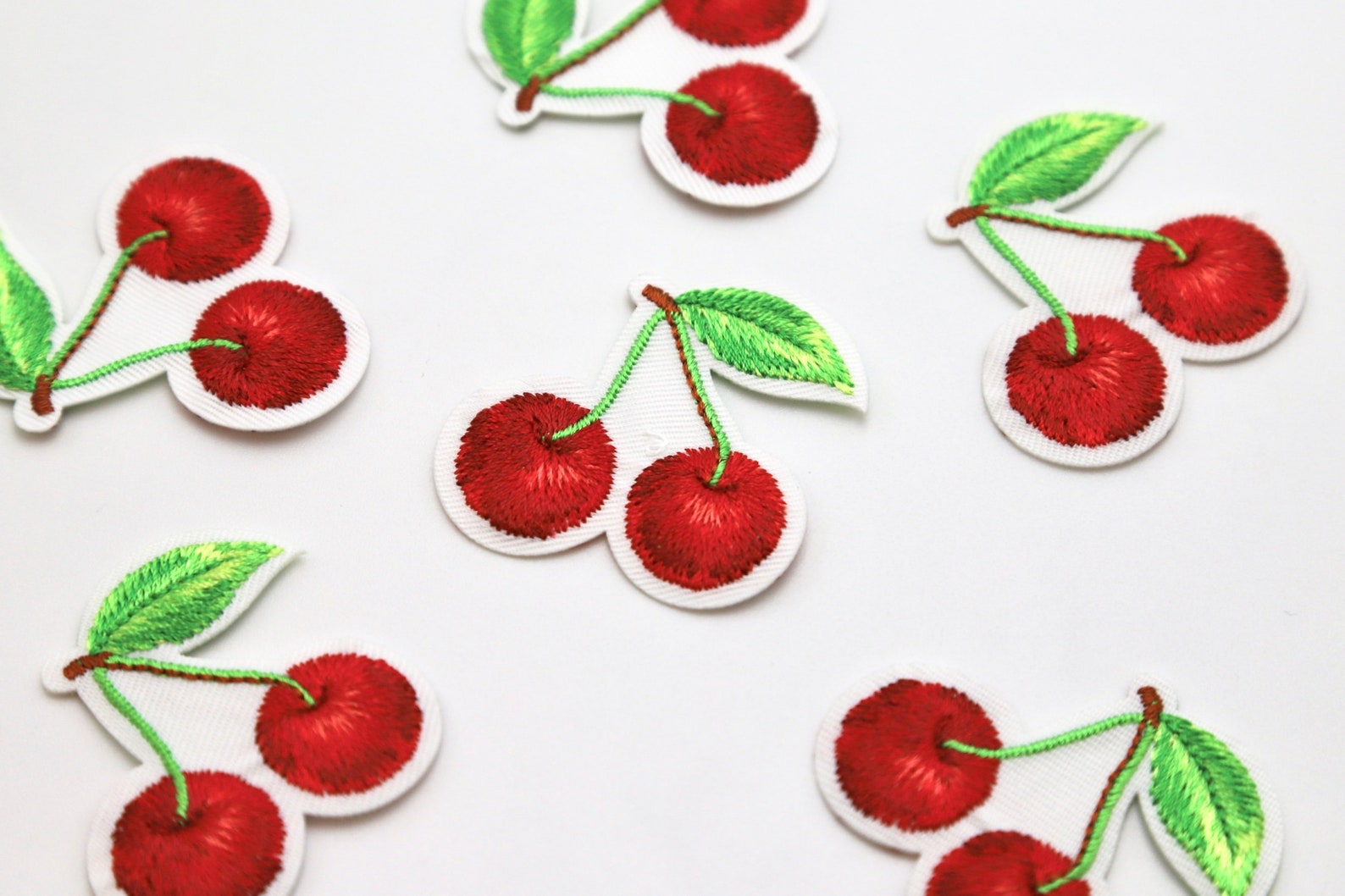 Strawberry, Cherries, Apple, Lemon Iron on Embroidered Fruit Motifs ...