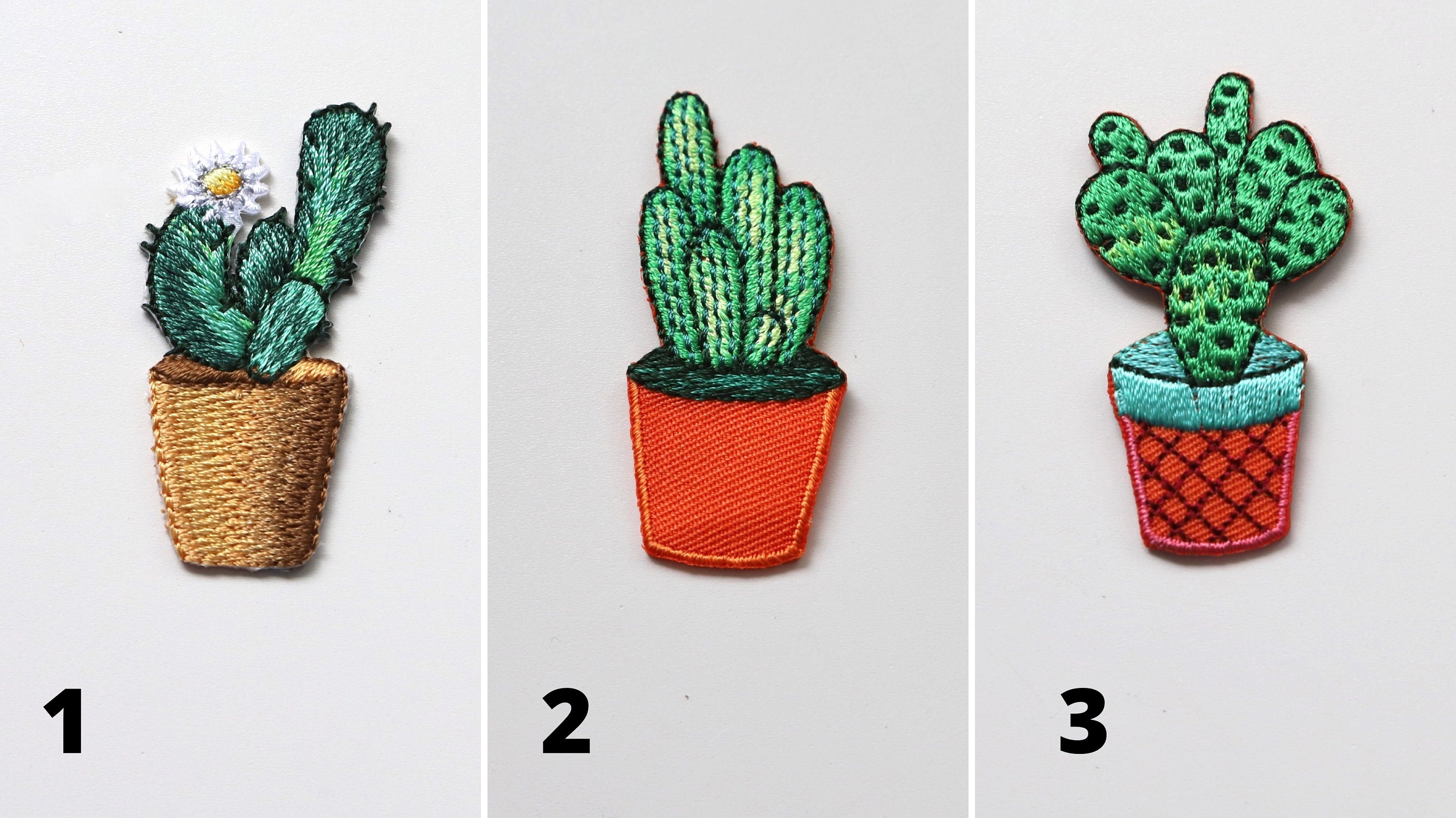 Iron on Cactus Patches 10 Styles Small Embroidered - Etsy UK