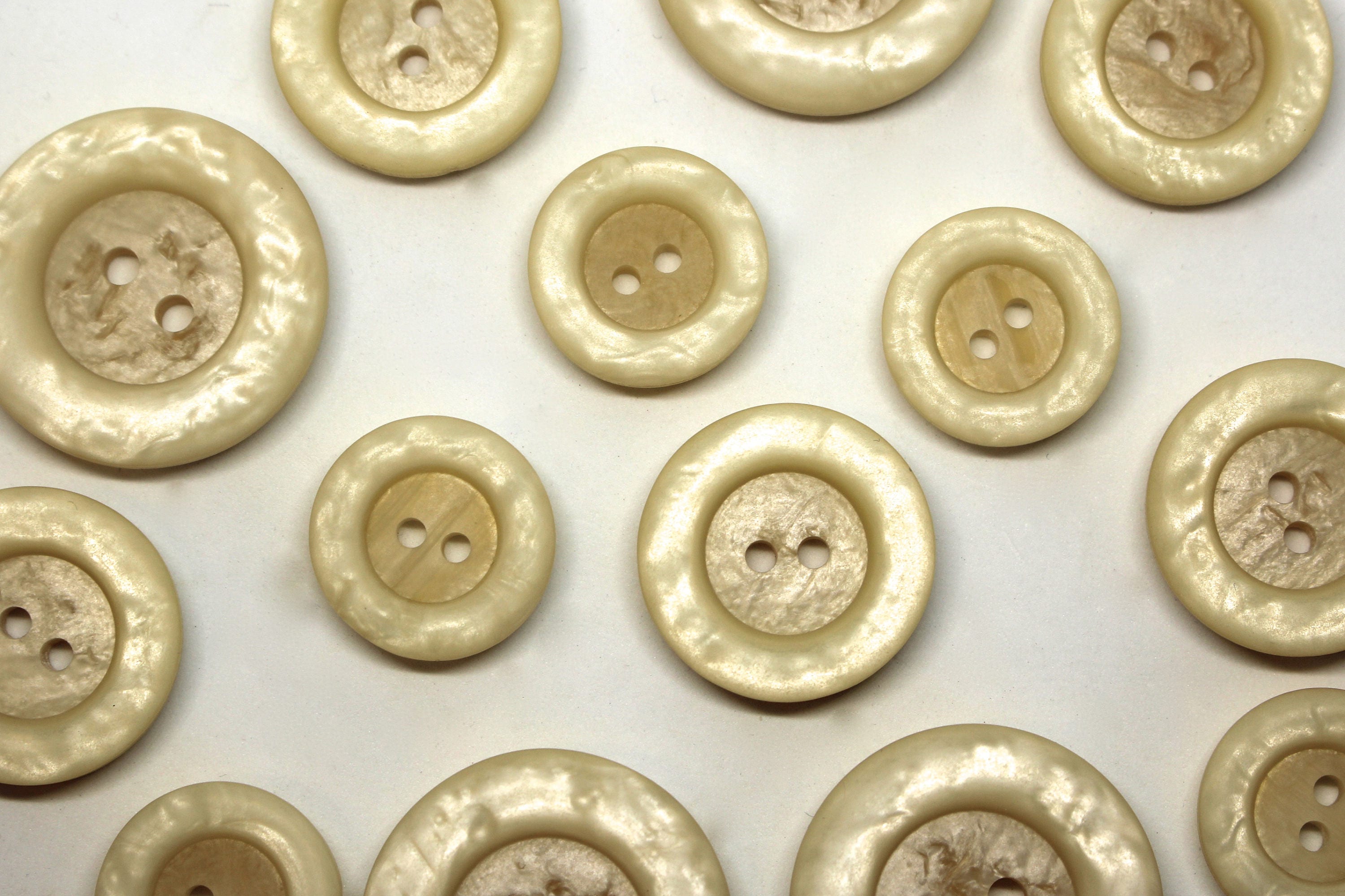 Chunky Buttons Two Holed Button With Sunken Centre Antique | Etsy UK