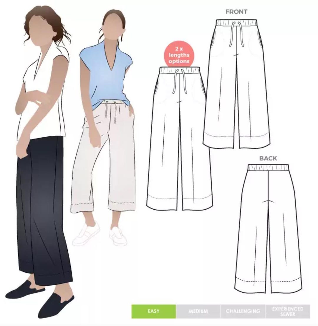 Style Arc - Como Knit Pant - Paper Pattern - Etsy