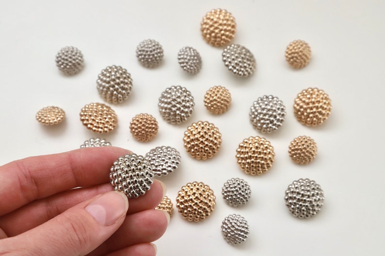 Knobbly Bobbly Gold and Silver Buttons 15mm and 20mm Metal - Etsy UK