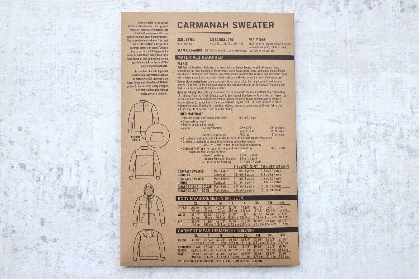 Thread Theory Designs - Carmanah Sweater - Paper Pattern - Etsy UK