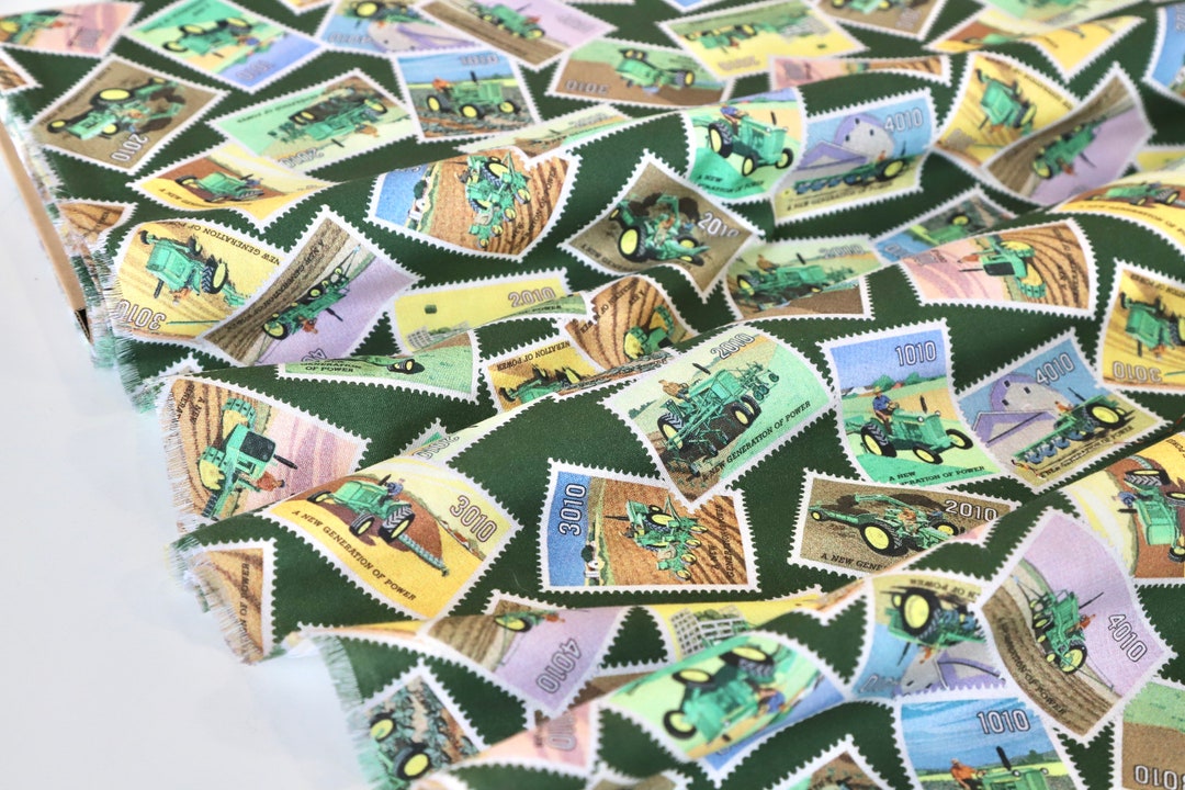 John Deere Stamps Vintage Tractor Stamp Print Craft Cotton - Etsy