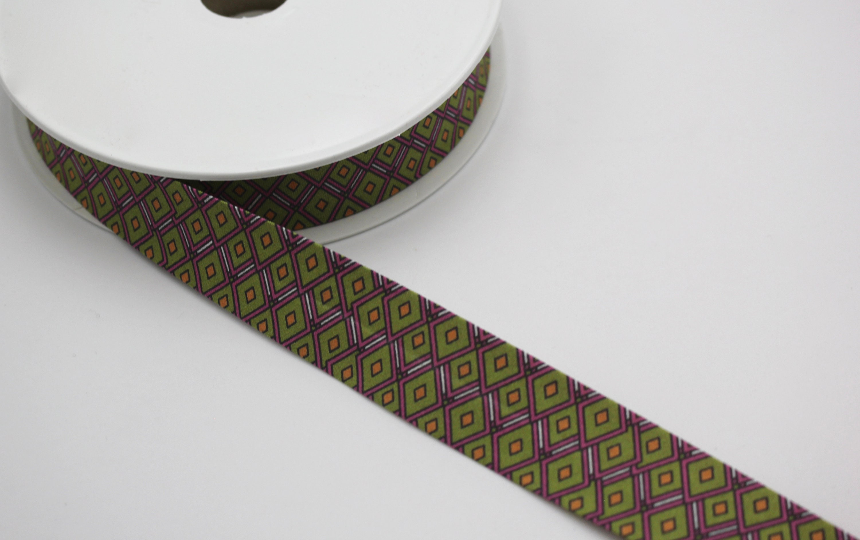 Geometric Deco Diamond Print Bias Binding Various Colours | Etsy