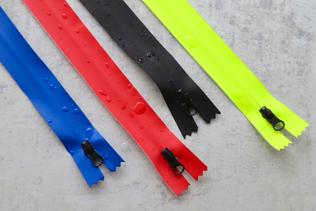 Waterproof Zips 20cm Red, Yellow, Black, Royal Blue, Neon High-vis ...