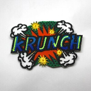 CRASH, BANG, KRUNCH Motifs - Cartoon Super Hero Applique Patches ...