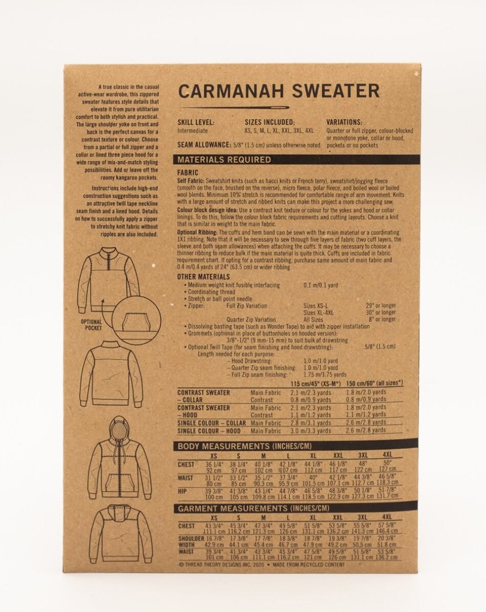 Thread Theory Designs - Carmanah Sweater - Paper Pattern - Etsy UK