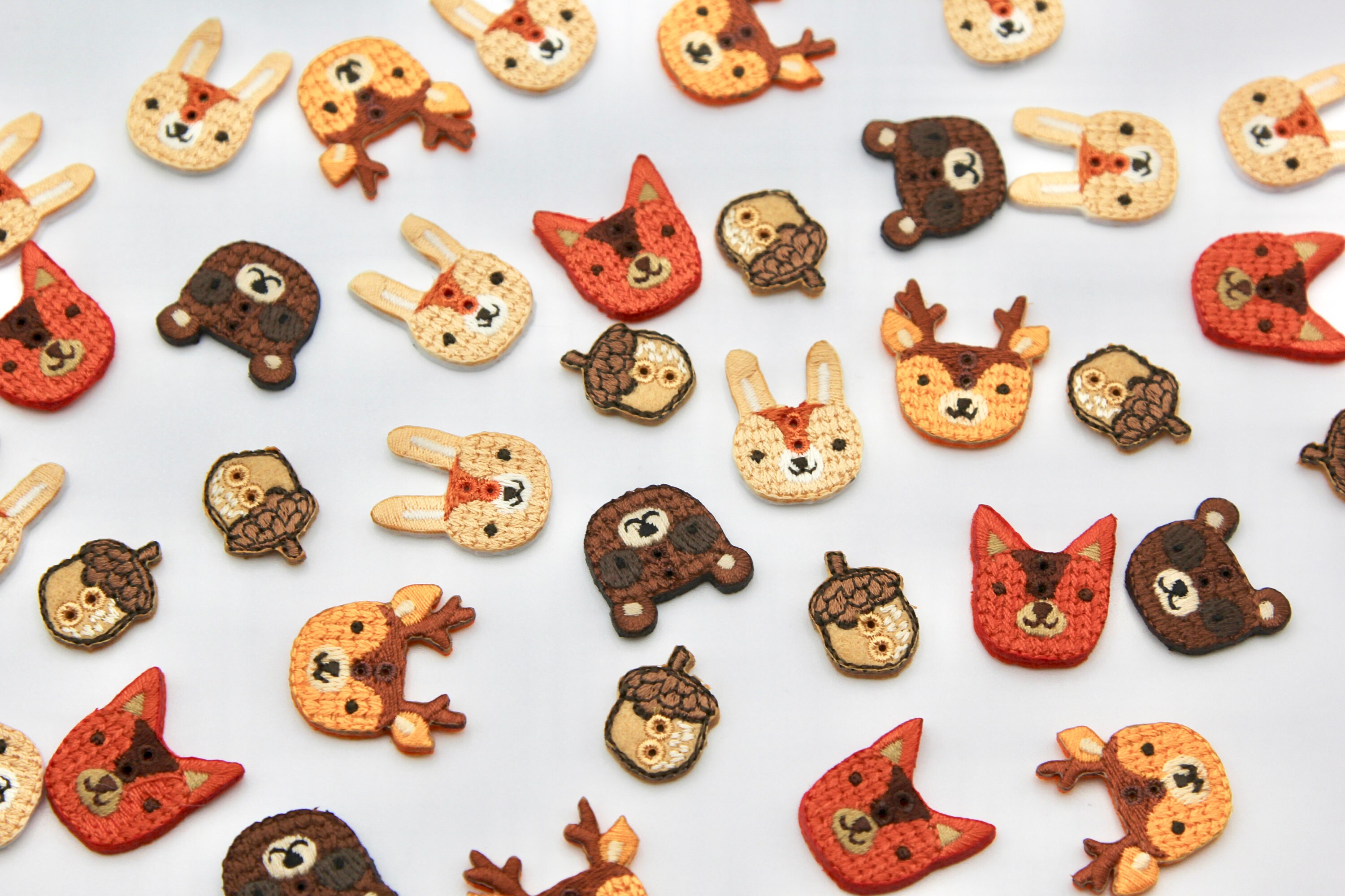 Novelty Embroidered Felt Animal Buttons Woodland Buttons - Etsy UK