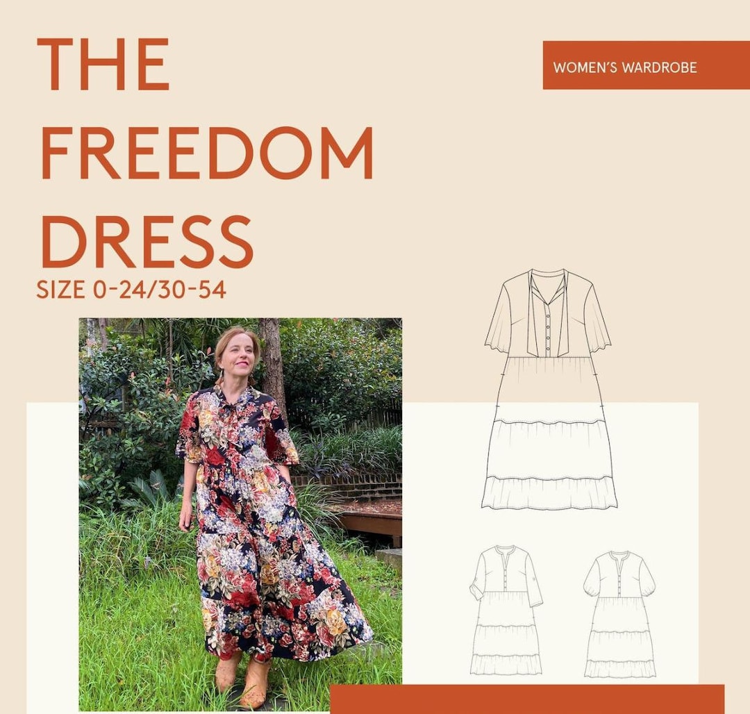 Wardrobe by Me - Freedom Dress - Sizes 0-24 - Paper Pattern - Etsy