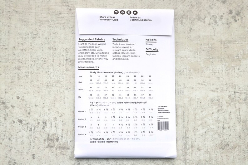 Grainline Studio Uniform Tunic Paper Pattern Ladies Top - Etsy UK
