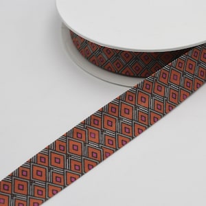 Geometric Deco Diamond Print Bias Binding - Various Colours - 25mm Wide ...