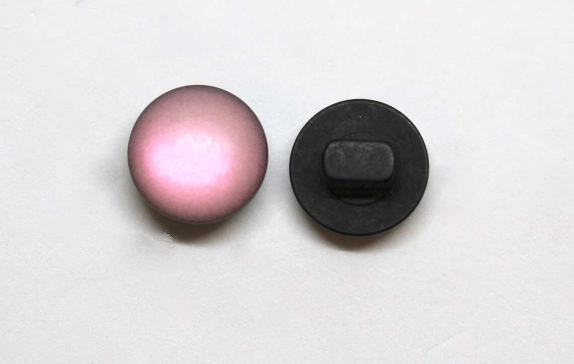 Pair of Frosted Dome Iridescent Buttons - Blue, Yellow, Pink, Green ...