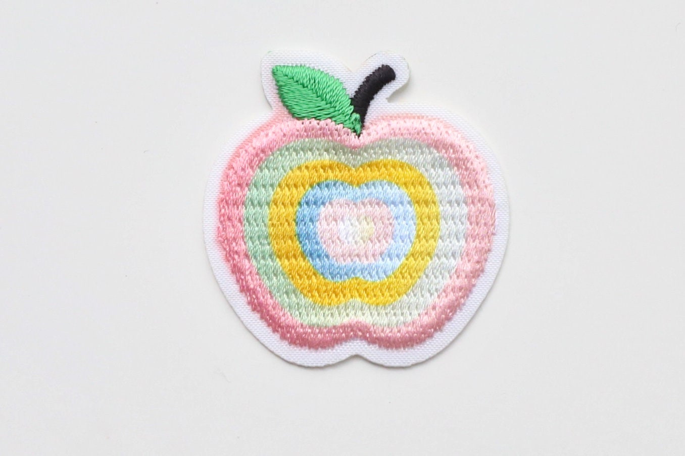 Apple Patch Iron on Embroidered Fruity Motif Rainbow - Etsy UK