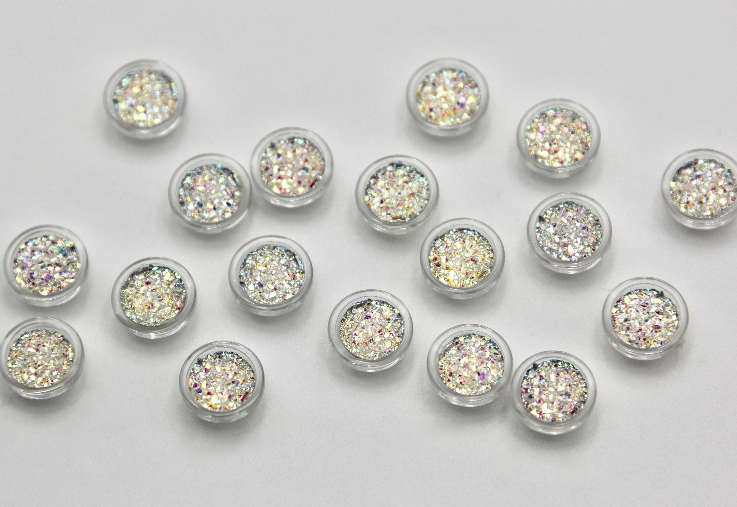 Iridescent Crystal Effect Button Made From Lightweight Plastic | Etsy