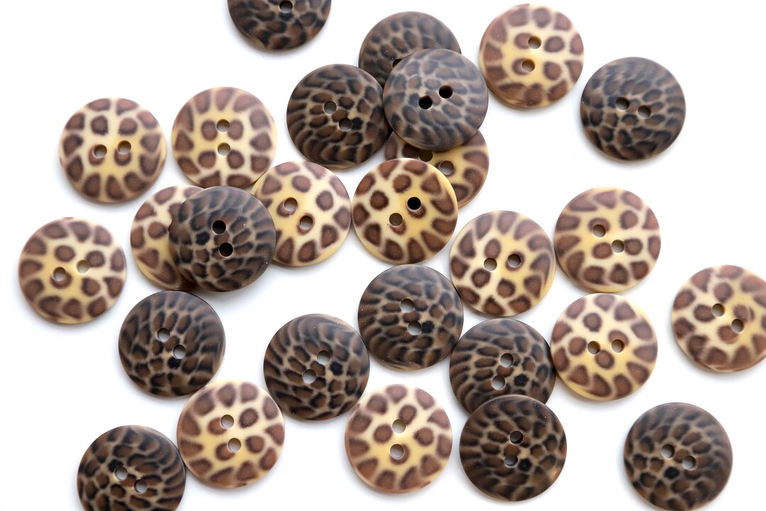 Leopard Print Buttons Chocolate and Caramel 18mm, 22mm, 27mm Resin ...