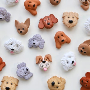 Dog Buttons - 3D Novelty Dogs - Sheepdog, Hound, Chihuahua, Spaniel ...