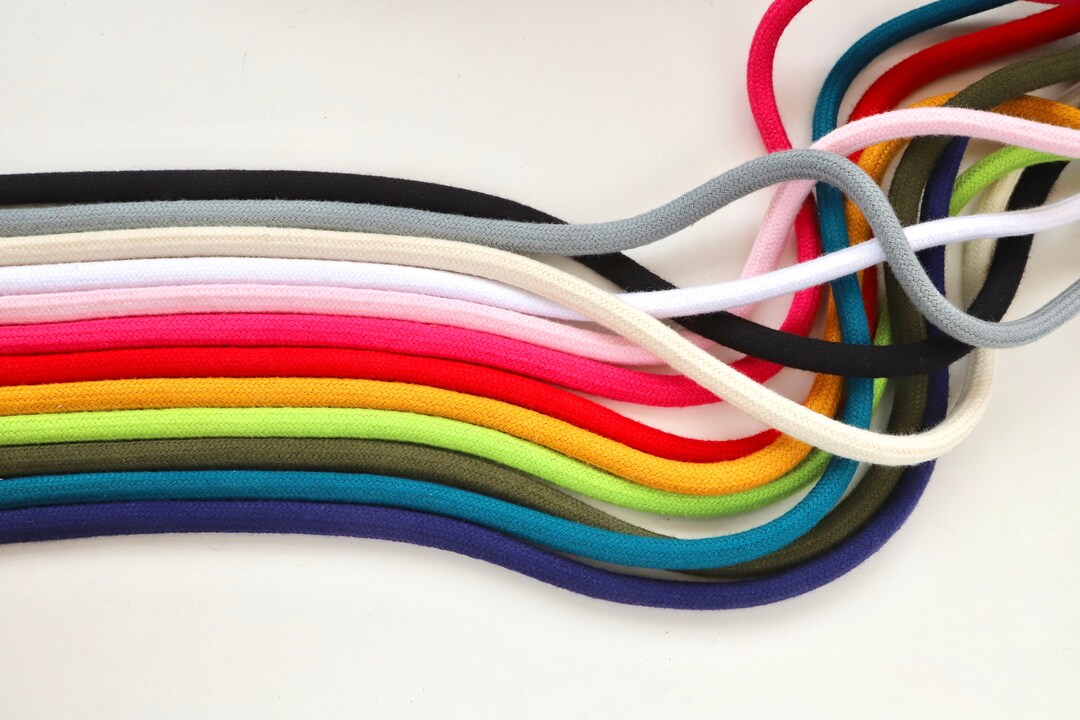 Superb Quality 100% Cotton Chunky Woven Drawstring Cord Black/white/red ...