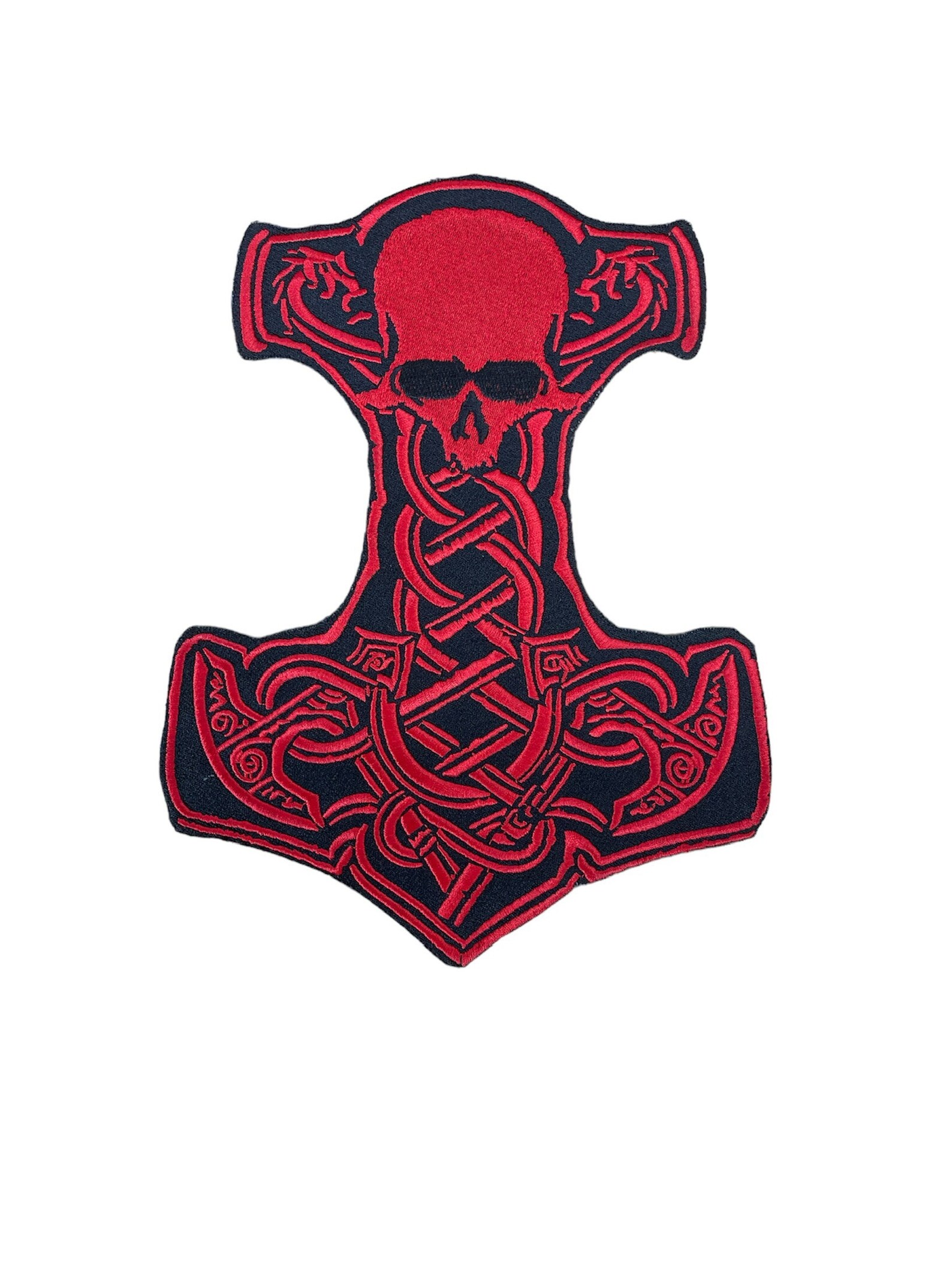 Embroidered Thor's Hammer Skull Patch: Viking Odin Iron-on Applique - Etsy